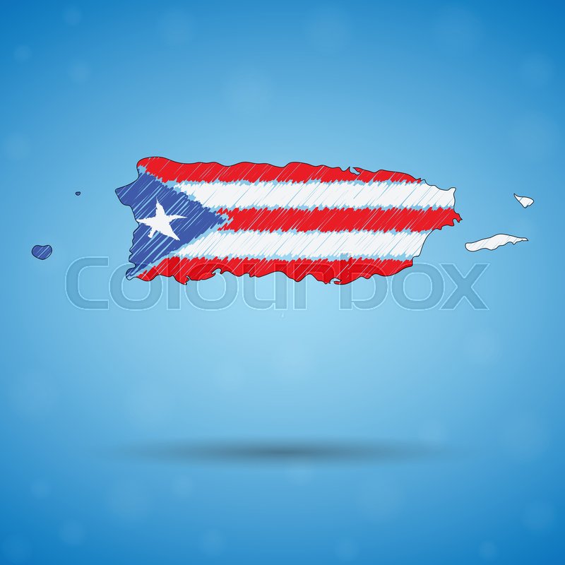 Scribble map of Puerto Rico. Sketch ... | Stock vector | Colourbox