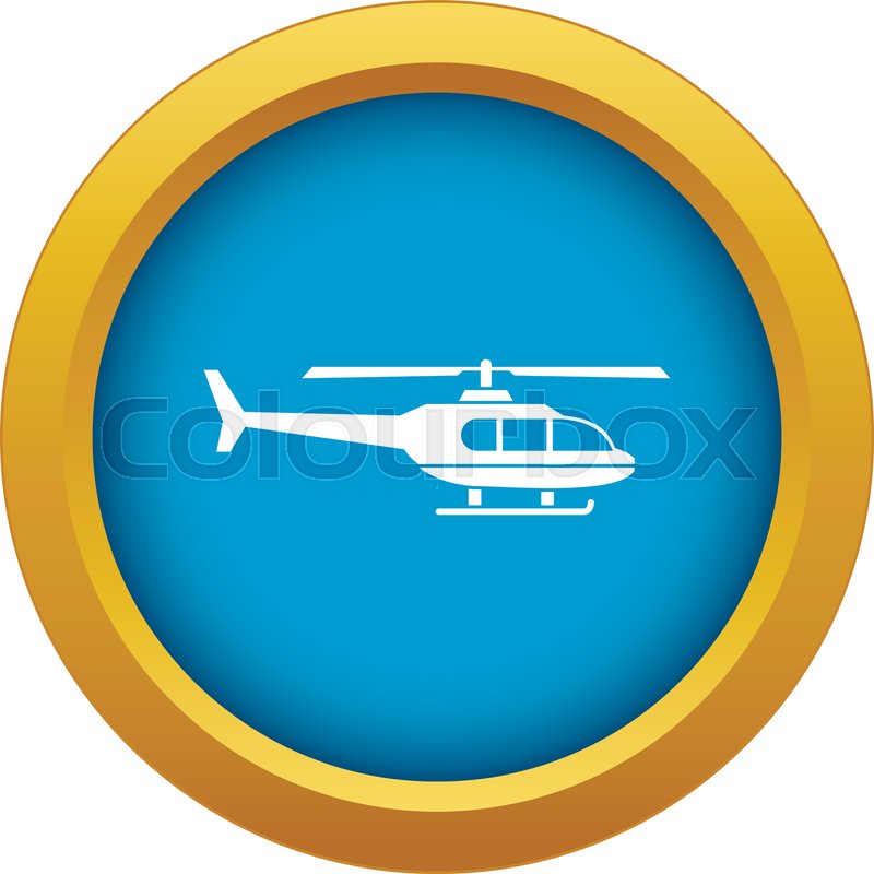 Military helicopter icon blue vector ... | Stock vector | Colourbox