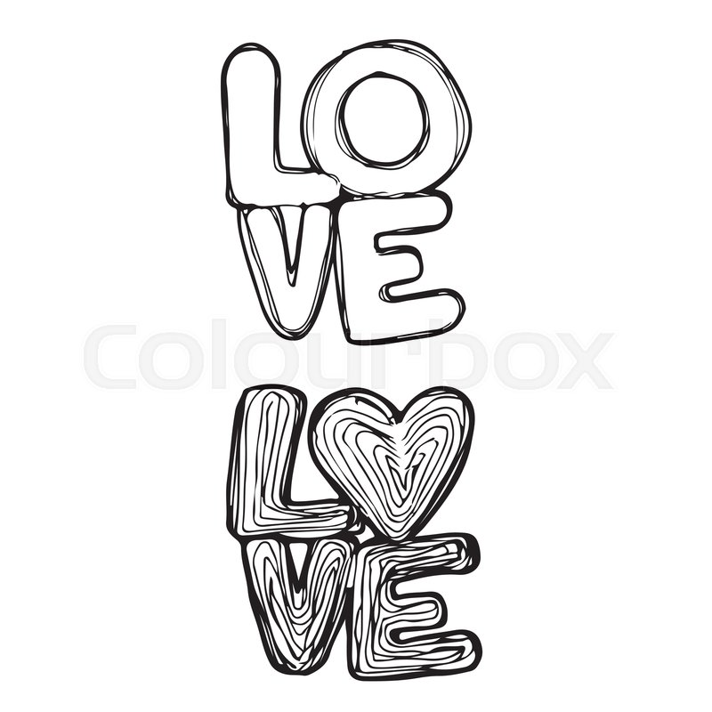 Love handwritten lettering design ... | Stock vector | Colourbox