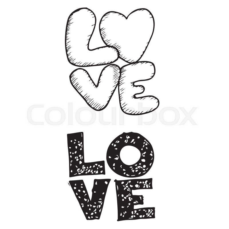 Love handwritten lettering design ... | Stock vector | Colourbox