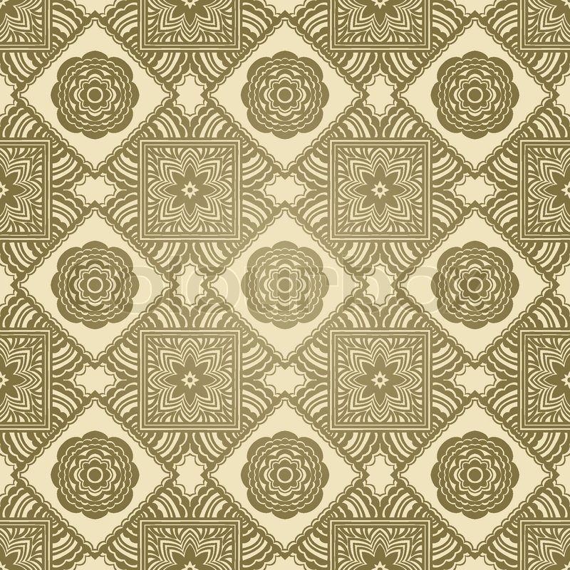 Retro repeating wallpaper | Stock vector | Colourbox