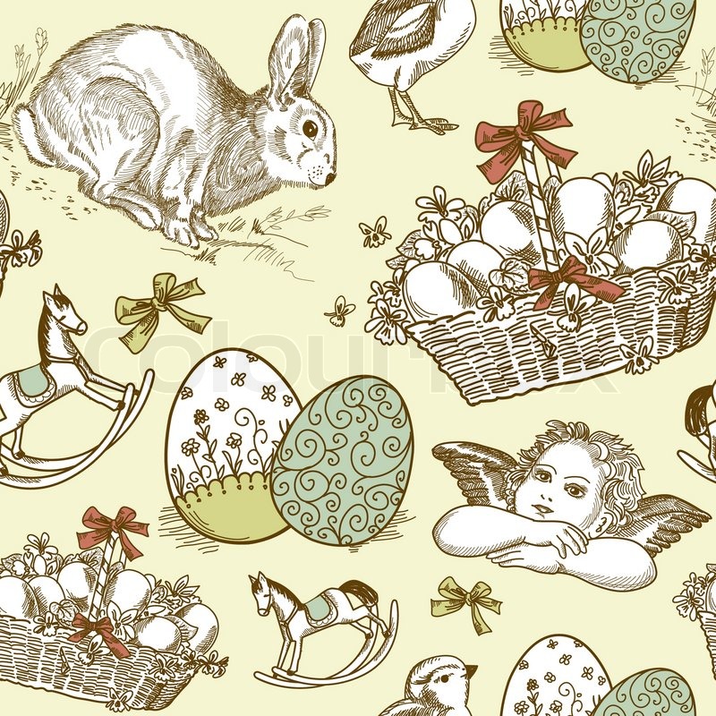 Vintage Easter Seamless background | Stock vector | Colourbox