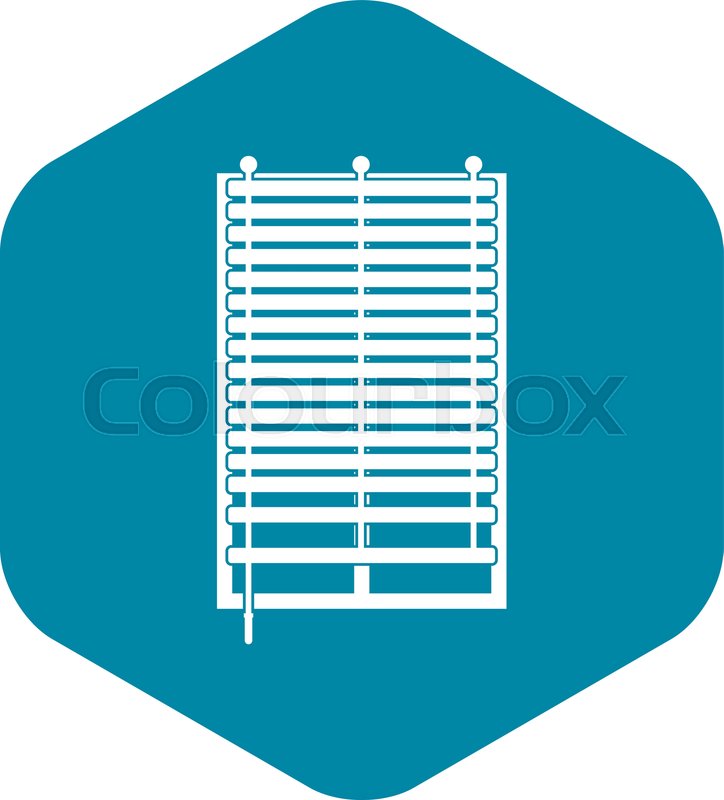 Window with wooden jalousie icon in ... | Stock vector | Colourbox