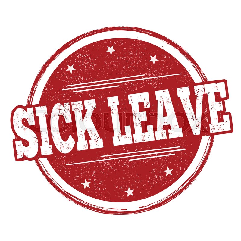 Sick leave sign or stamp on white ... | Stock vector | Colourbox