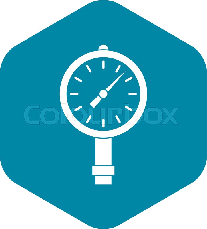 Manometer or pressure gauge icon in ... | Stock vector | Colourbox