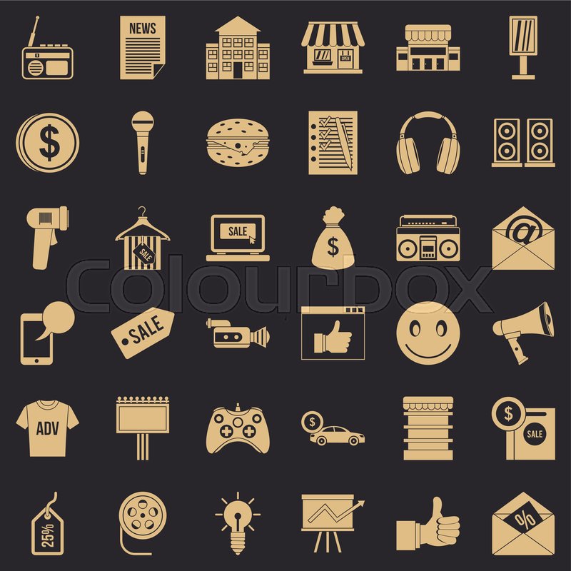 Merchandise icons set. Simple set of ... | Stock vector | Colourbox
