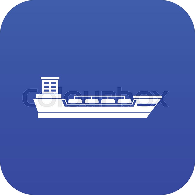 Oil tanker ship icon digital blue for ... | Stock vector | Colourbox