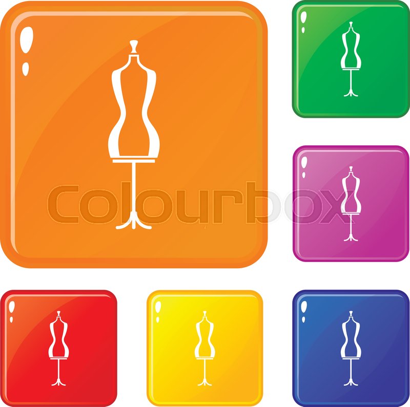 Mannequin icons set collection vector ... | Stock vector | Colourbox