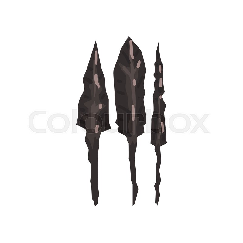 Ancient Stone Spears, Arrowheads, ... | Stock vector | Colourbox
