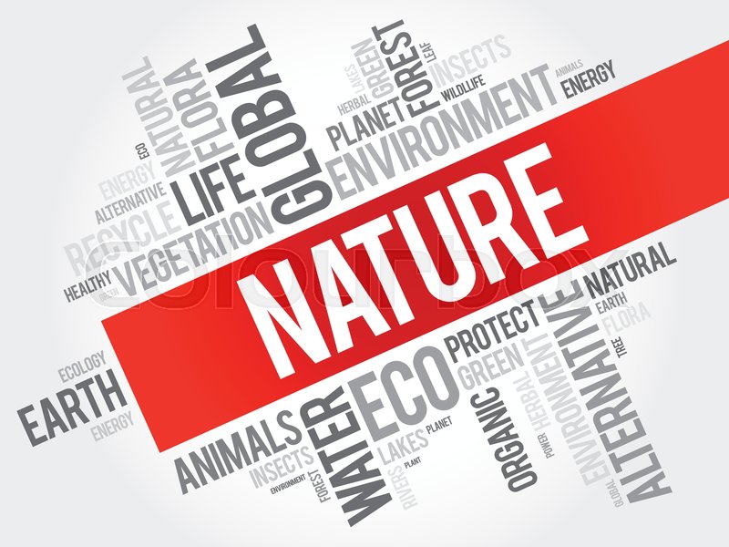 Nature word cloud collage, ecology ... | Stock vector | Colourbox