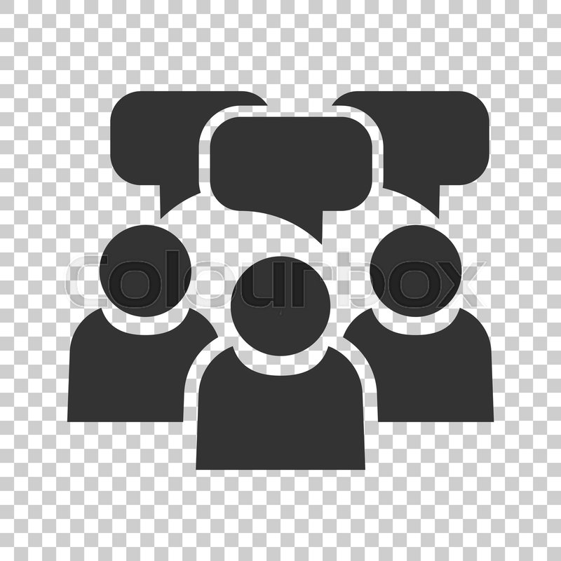 People with speech bubble icon in flat ... | Stock vector | Colourbox