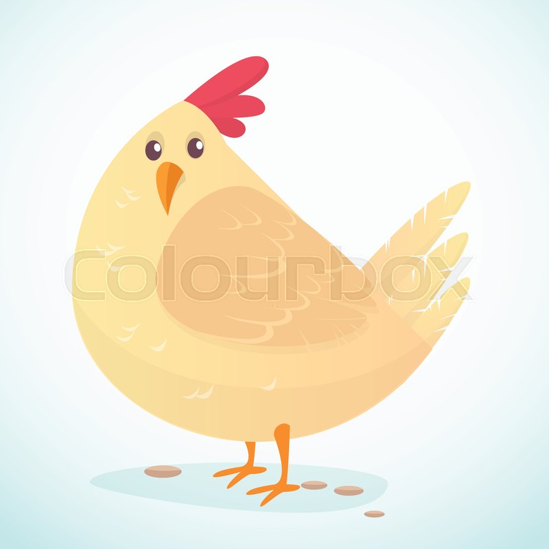 Cartoon big fat hen isolated on a ... | Stock vector | Colourbox