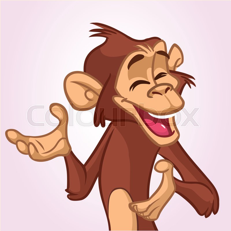 Cartoon monkey smiling and laughing. ... | Stock vector | Colourbox
