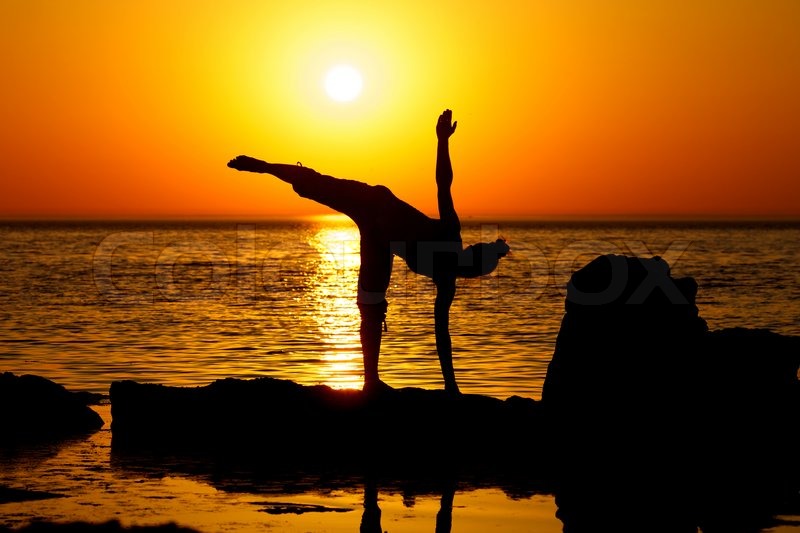 Yoga on sunset | Stock image | Colourbox