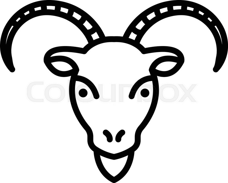 Goat head icon. Outline goat head ... | Stock vector | Colourbox