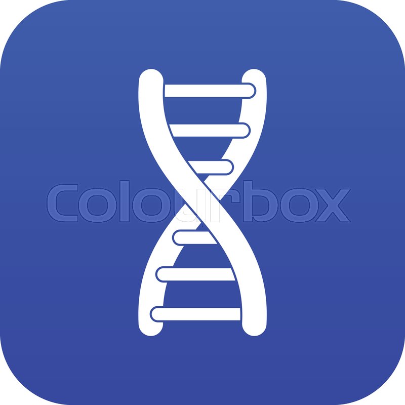 DNA strand icon digital blue for any ... | Stock vector | Colourbox