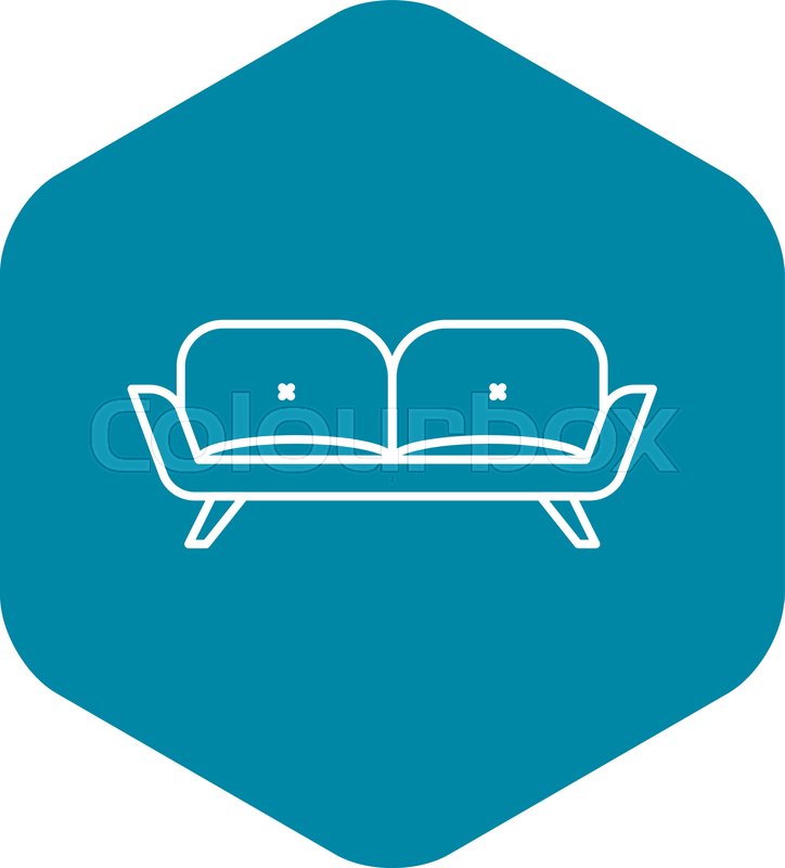 Divan sofa icon. Outline divan sofa ... | Stock vector | Colourbox
