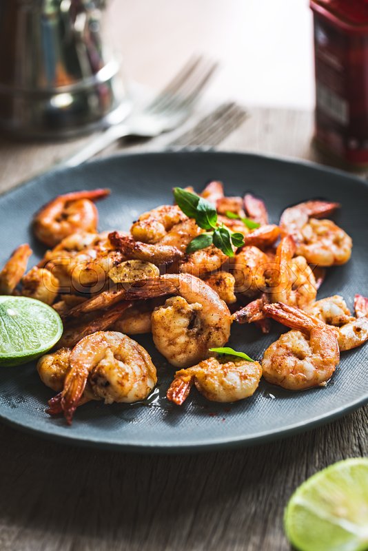 Sauteed Prawns with Garlic and Pimenton ... | Stock image | Colourbox