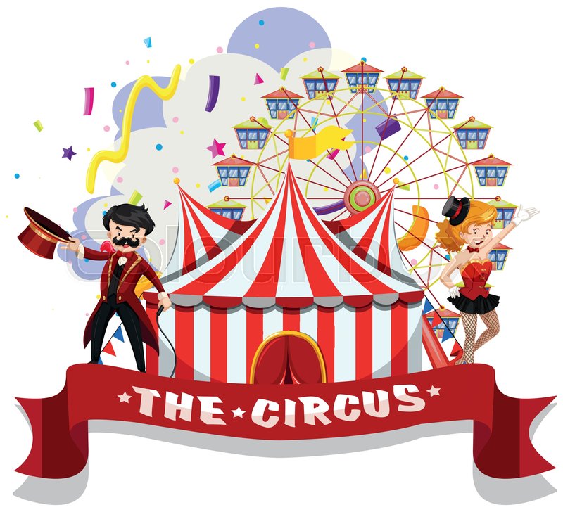 The circus wallpaper scene ... | Stock vector | Colourbox