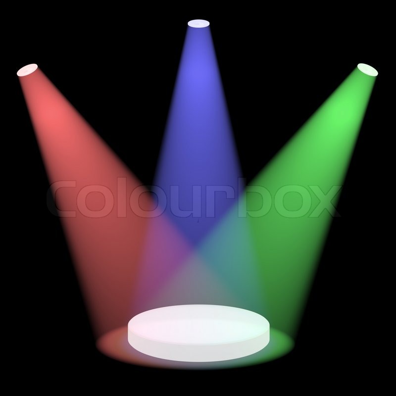 Red Blue And Green Spotlights Shining ... | Stock image | Colourbox
