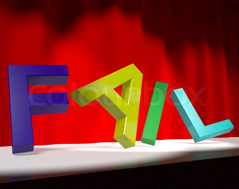 Fail Letters Falling Over As Symbol for ... | Stock image | Colourbox