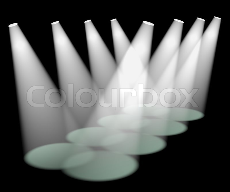 Eight White Spotlights In A Row On ... | Stock image | Colourbox