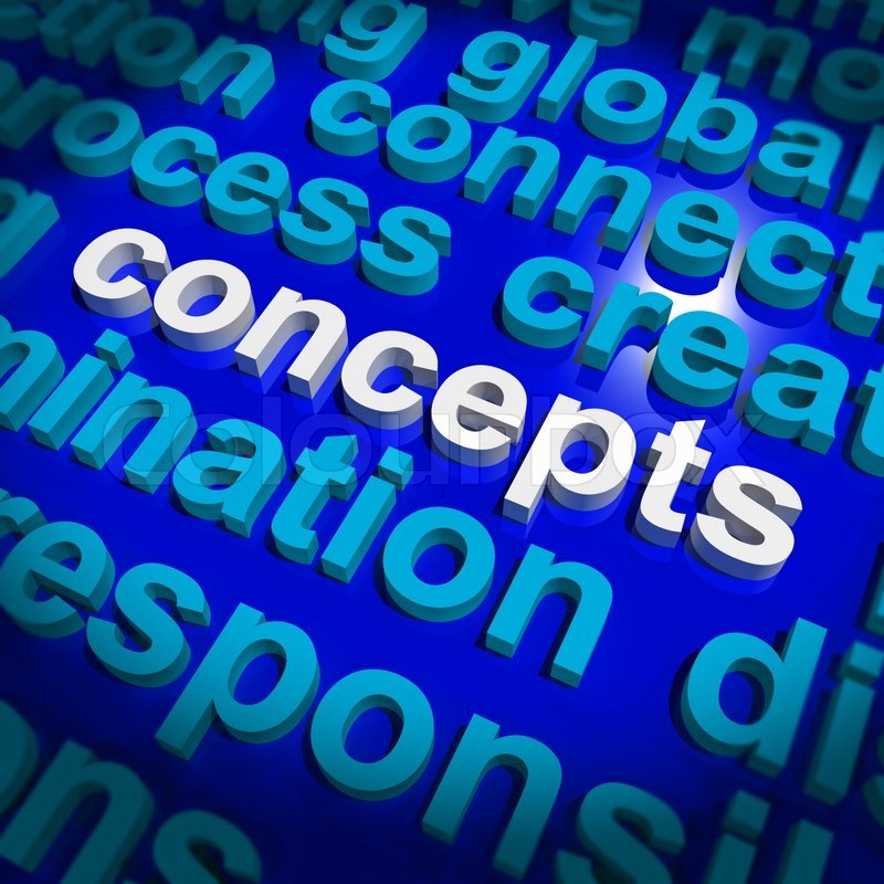 Konzepte-Word, die mit Ideen, denken und ... | Stock Bild | Colourbox