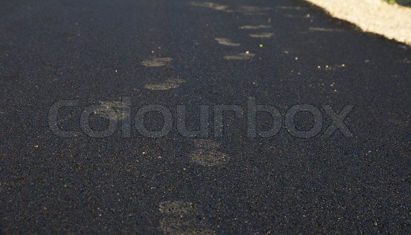Human footprints on the pavement | Stock image | Colourbox