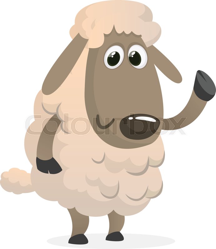 Funny cartoon sheep icon. Vector ... | Stock vector | Colourbox