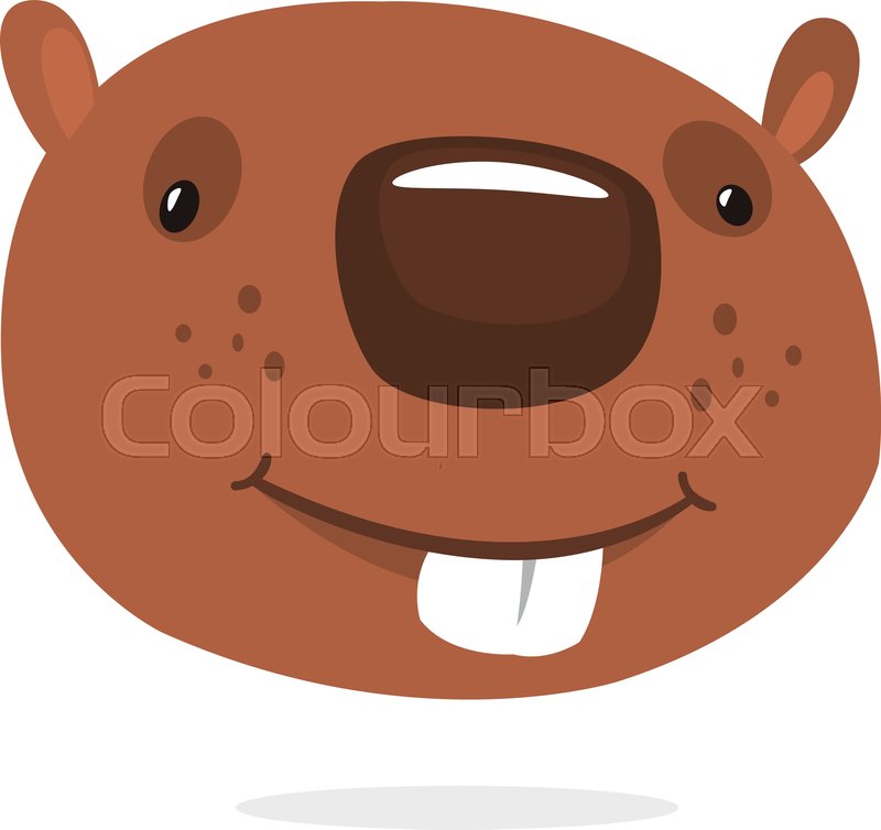 Cute cartoon beaver head smiling. ... | Stock vector | Colourbox