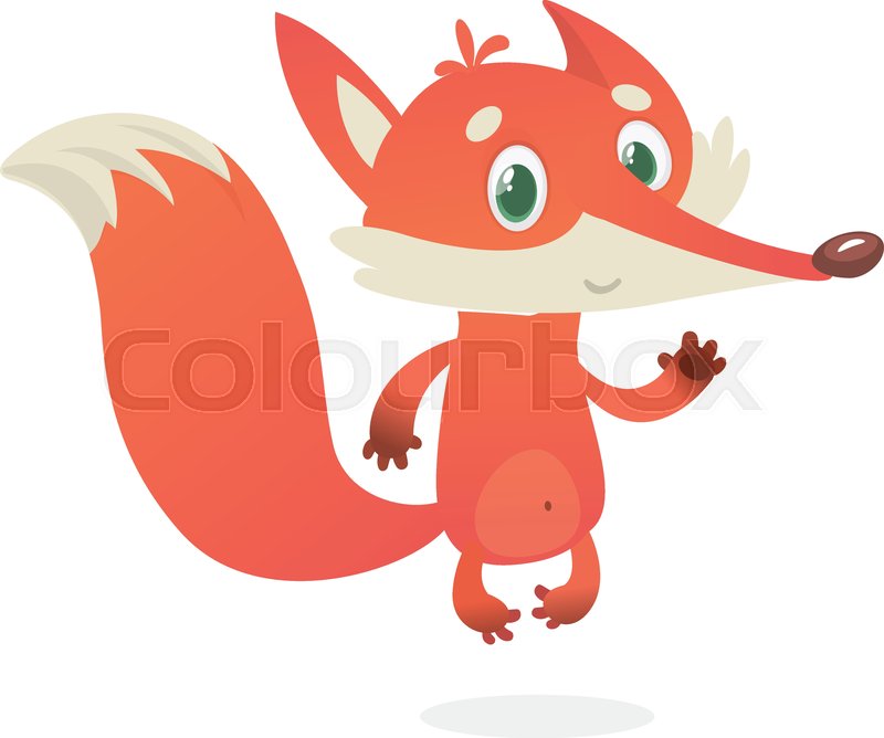 Cartoon fox dancing illustrated. ... | Stock vector | Colourbox