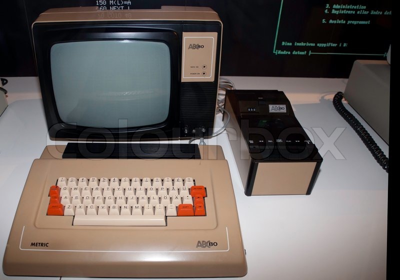 An old ABC 80 computer with taperecorder | Stock Photo | Colourbox