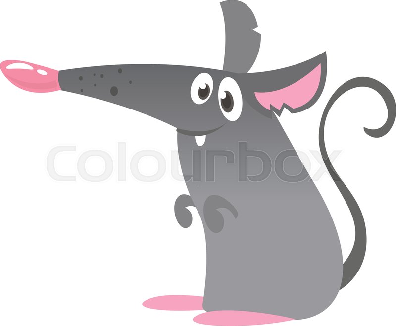 Cartoon gray mouse talking. Vector ... | Stock vector | Colourbox