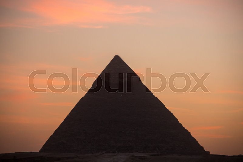 The Great pyramid on sunset in Giza, ... | Stock image | Colourbox