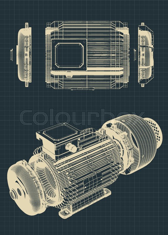 Stylized electric motor drawings ... | Stock vector | Colourbox