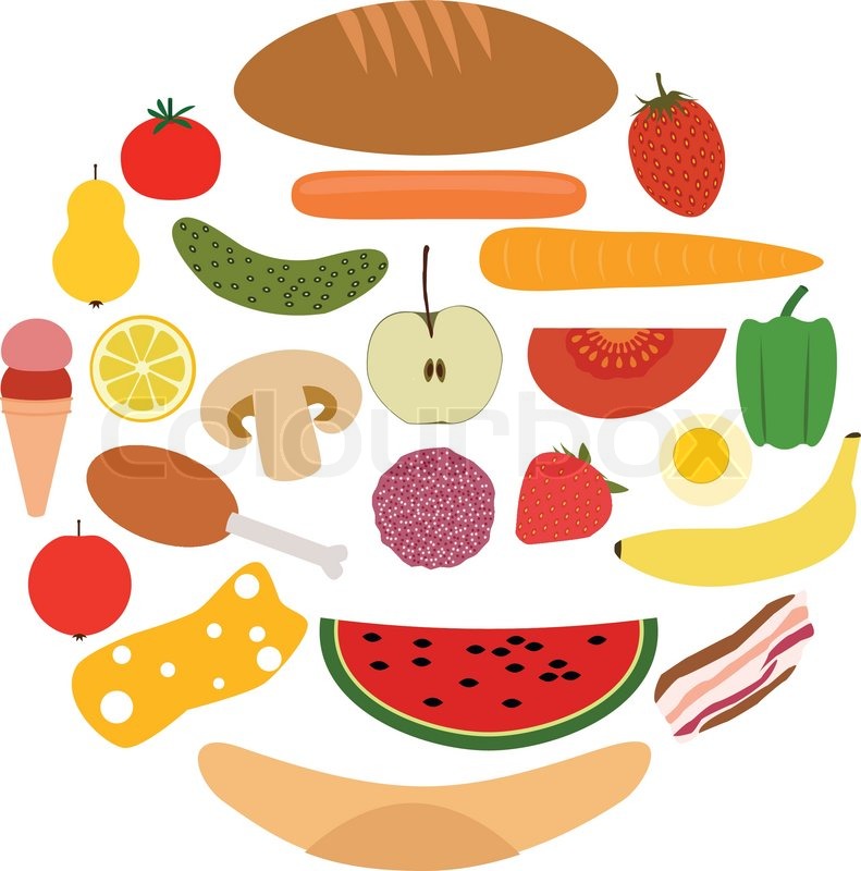 Foods in circle | Stock vector | Colourbox