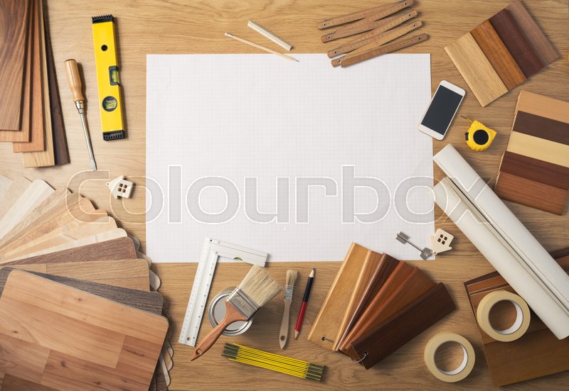 DIY work table top view with blank ... | Stock image | Colourbox