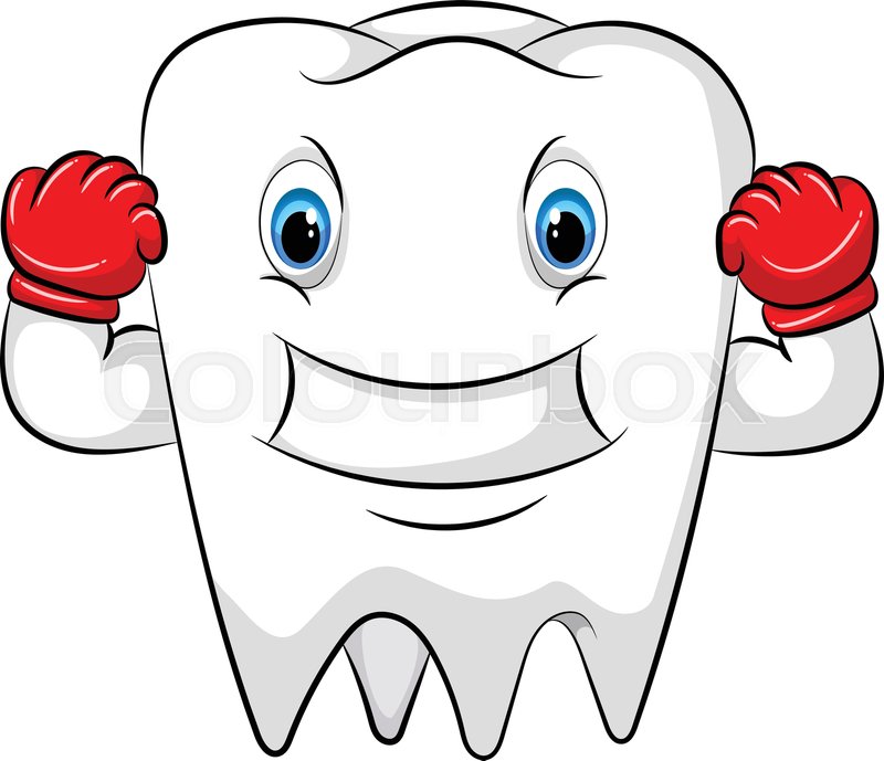 Illustration of Strong tooth cartoon ... | Stock vector | Colourbox