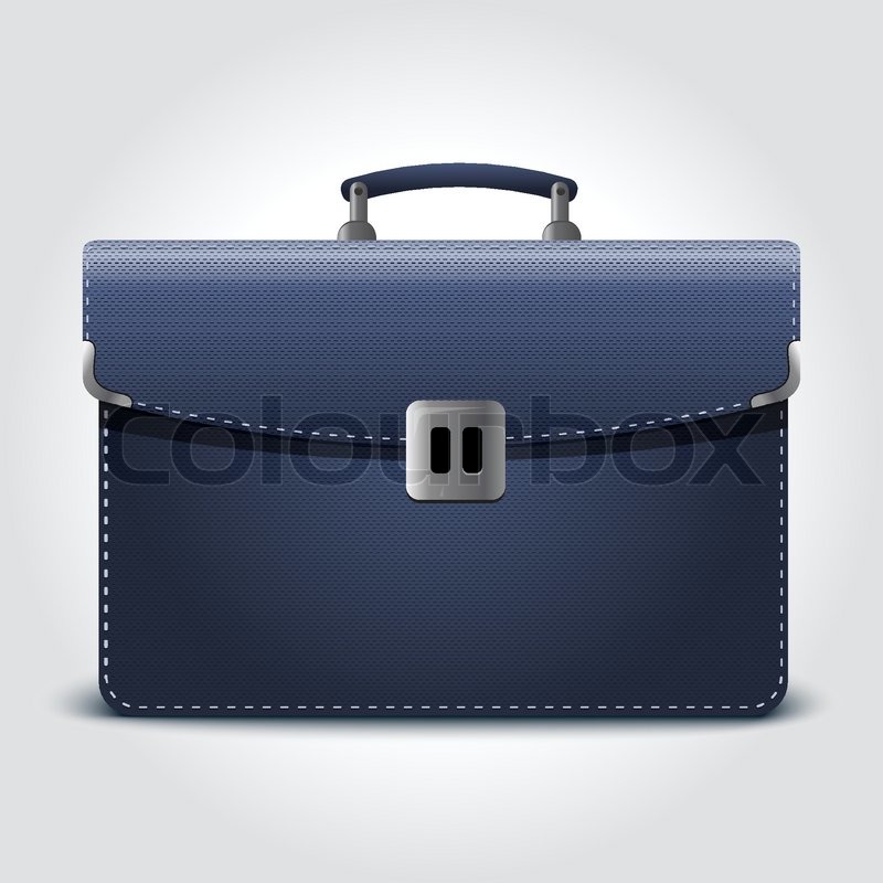 Business blue briefcase on blue | Stock vector | Colourbox