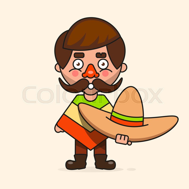 Mexican cartoon Man, Ready For Your ... | Stock vector | Colourbox