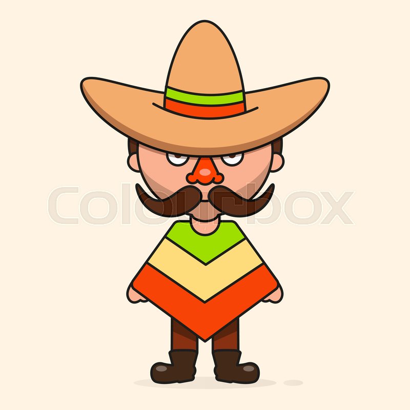 Mexican cartoon Man, Ready For Your ... | Stock vector | Colourbox