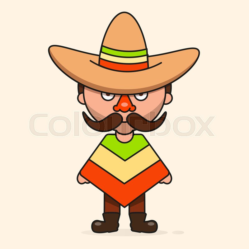 Mexican cartoon Man, Ready For Your ... | Stock vector | Colourbox