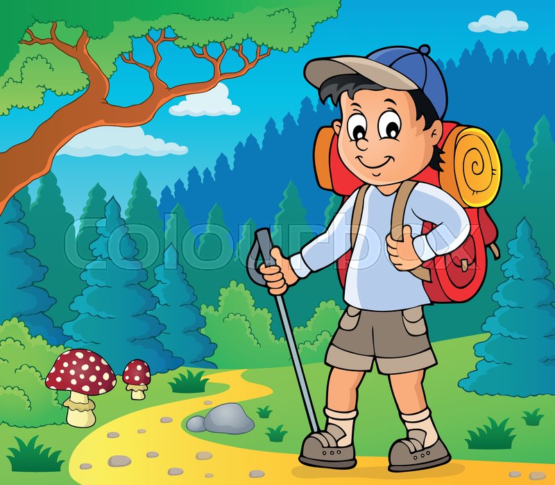 Image with hiker boy topic 2 - eps10 ... | Stock vector | Colourbox