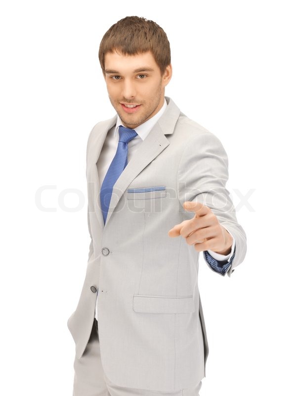 Businessman Pointing His Finger Stock Image Colourbox