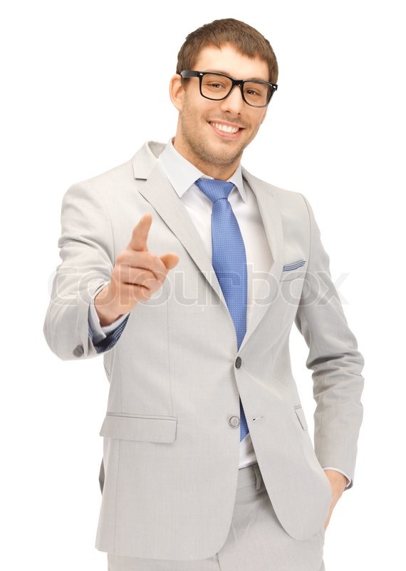 Businessman pointing his finger | Stock Photo | Colourbox