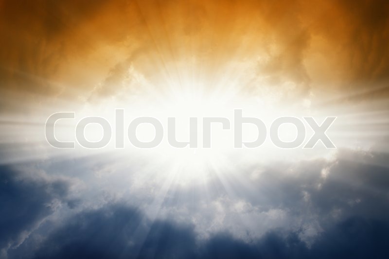 Beautiful background - bright sun in ... | Stock image | Colourbox