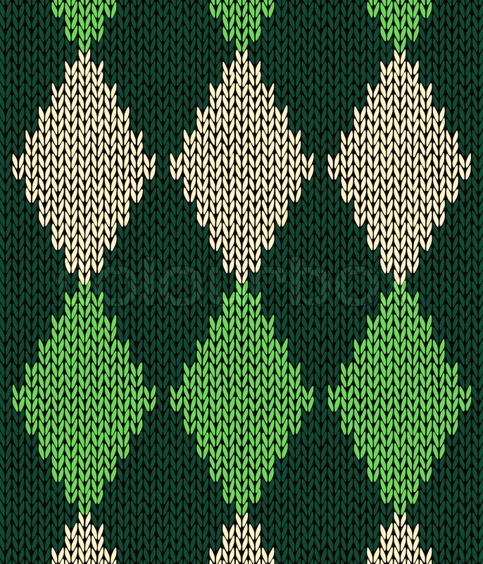 Style seamless green color knitted ... | Stock vector | Colourbox