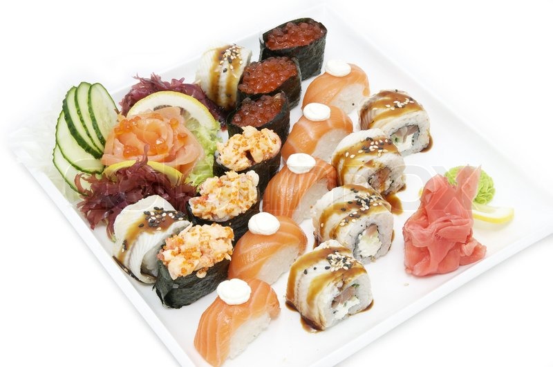 Japanese sushi fish and seafood on ... | Stock image | Colourbox
