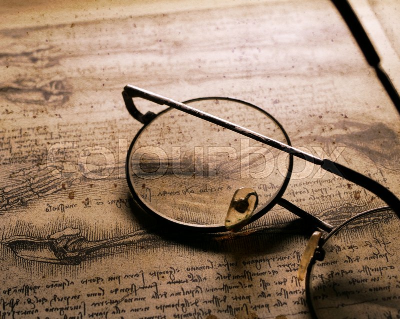 Close up of old classic spectacles on a ... | Stock image | Colourbox
