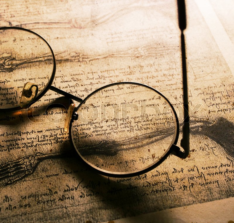 Close up of old classic spectacles on a ... | Stock image | Colourbox